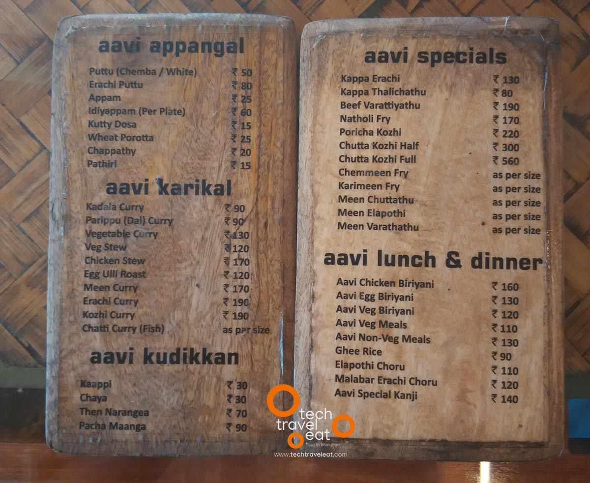 aavi-restaurant-palarivattom-menu • Tech Travel Eat